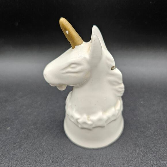 Vintage | Art | Vintage Single Tone Ivory Unicorn Bell Figurine Male ...